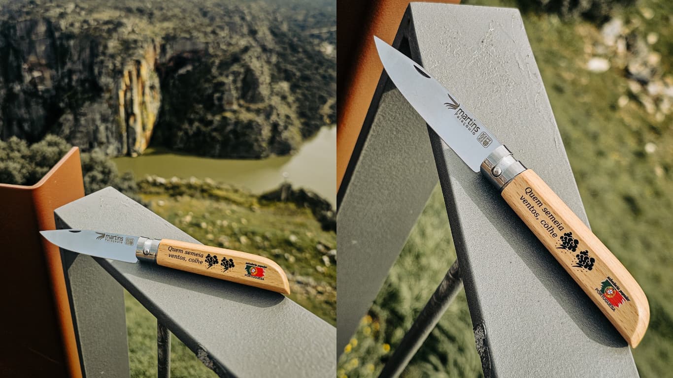 navalha Pé Cabra M GB - "Quem Semeia Ventos..." - Cutelaria Martins
